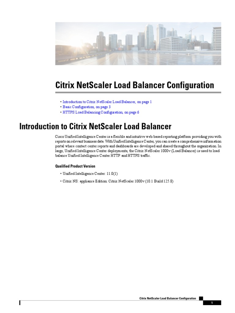 Introduction To Citrix Netscaler Load Balancer | PDF | Load Balancing (Computing) | Hypertext ...