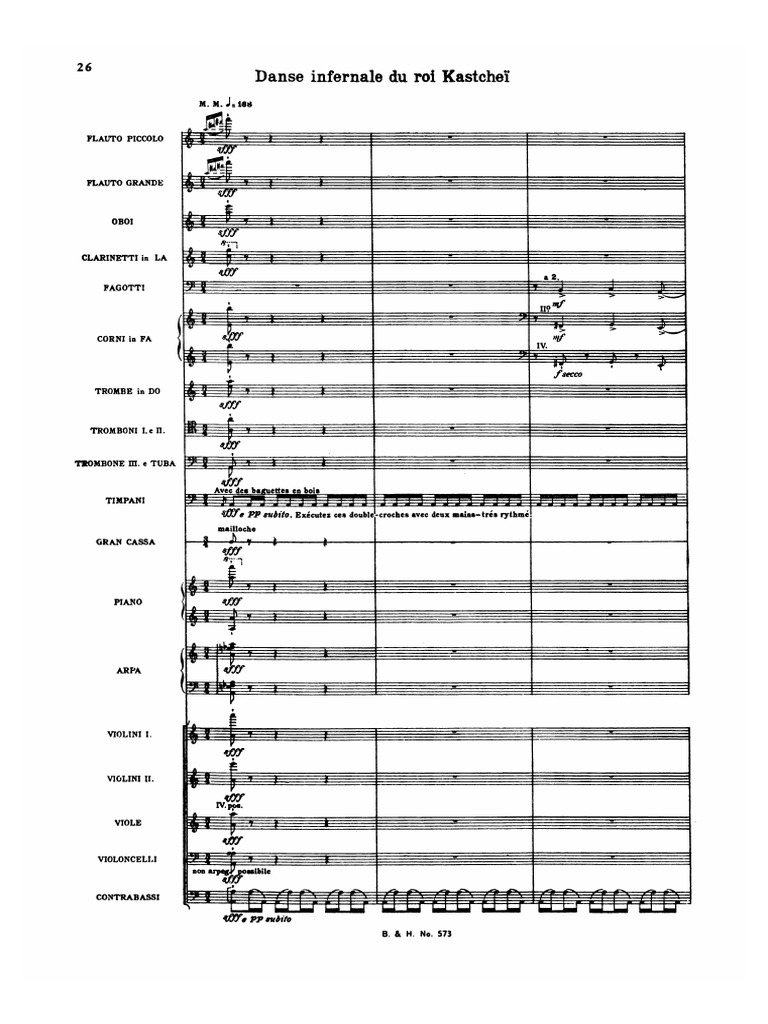 Stravinsky - Infernal Dance Firebird Suite 1919 (Orch. Score) | PDF