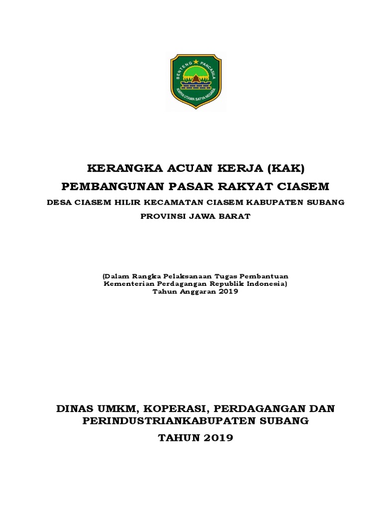 KAK Pembangunan Pasar Ciasem | PDF