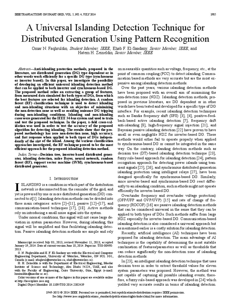 A Universal Islanding Detection Technique For | PDF | Power Inverter | Support Vector Machine