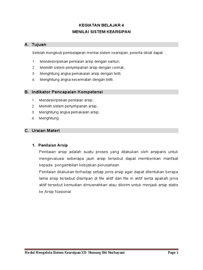 Modul Arsip 2 | PDF | Bisnis