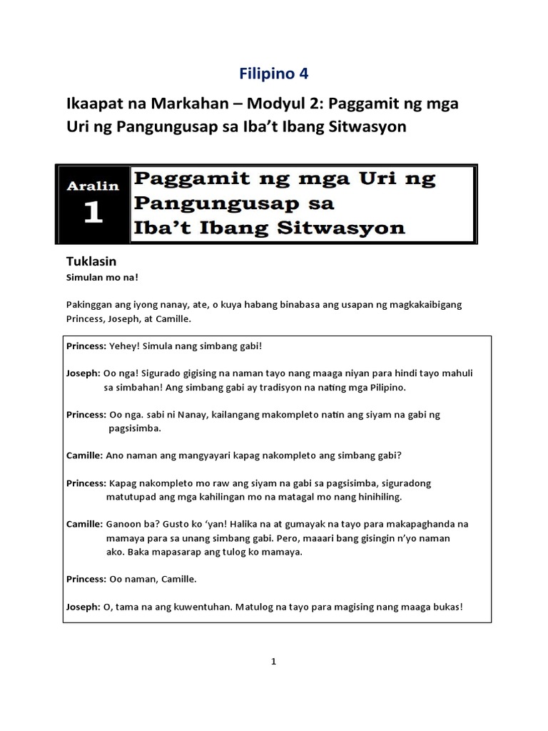 Q4 LAS WK 1 Fil. 4 | PDF