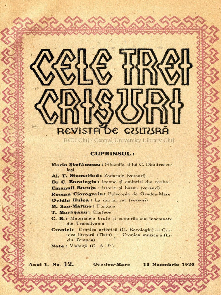 10.cele Trei Crisuri 1920 | PDF