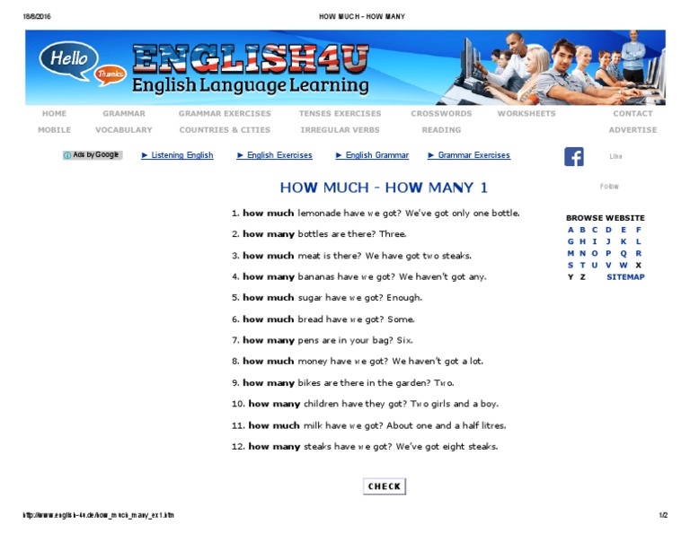 How Much - How Many Answers | PDF | Languages | Language Arts & Discipline