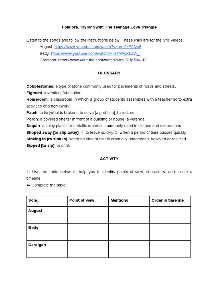 Folklore, Taylor Swift - The Teenage Love Triangle | PDF | Art | Poetry