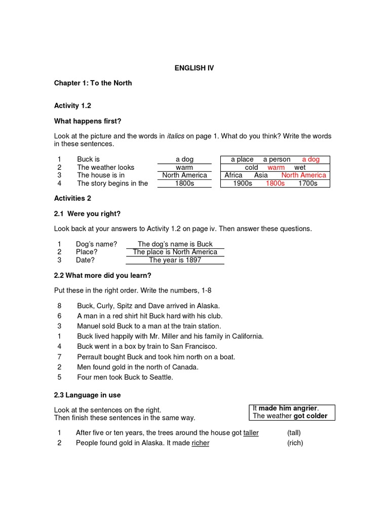 Chapter 1 - The Call of The Wild - Lina Maritza Martínez M. | PDF | The ...