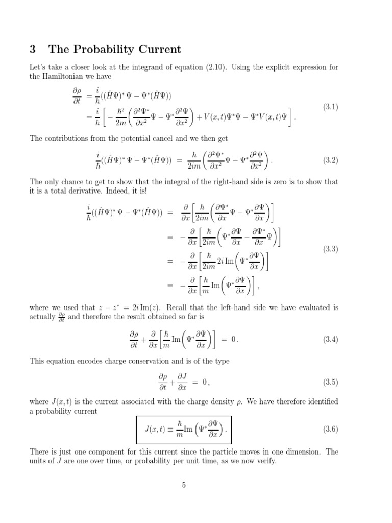 Probability Current Density Notes | PDF | Theoretical Physics ...