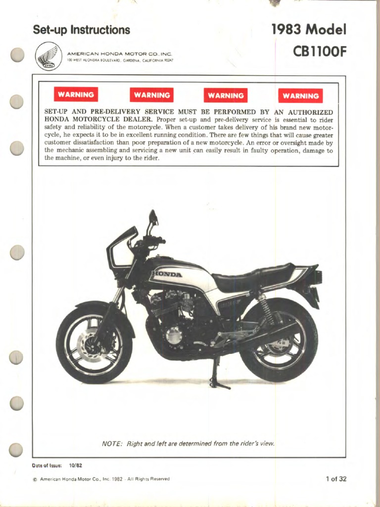 cb1100f Setup Manual | PDF