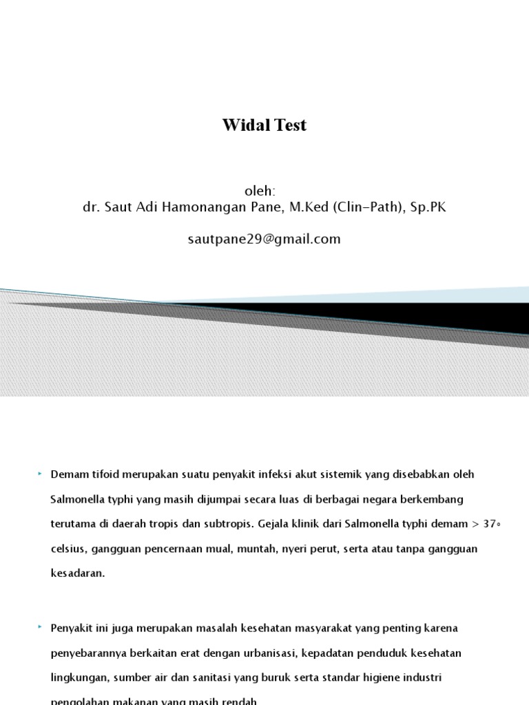 Panduan Lengkap Tes Widal untuk Demam Tifoid | PDF