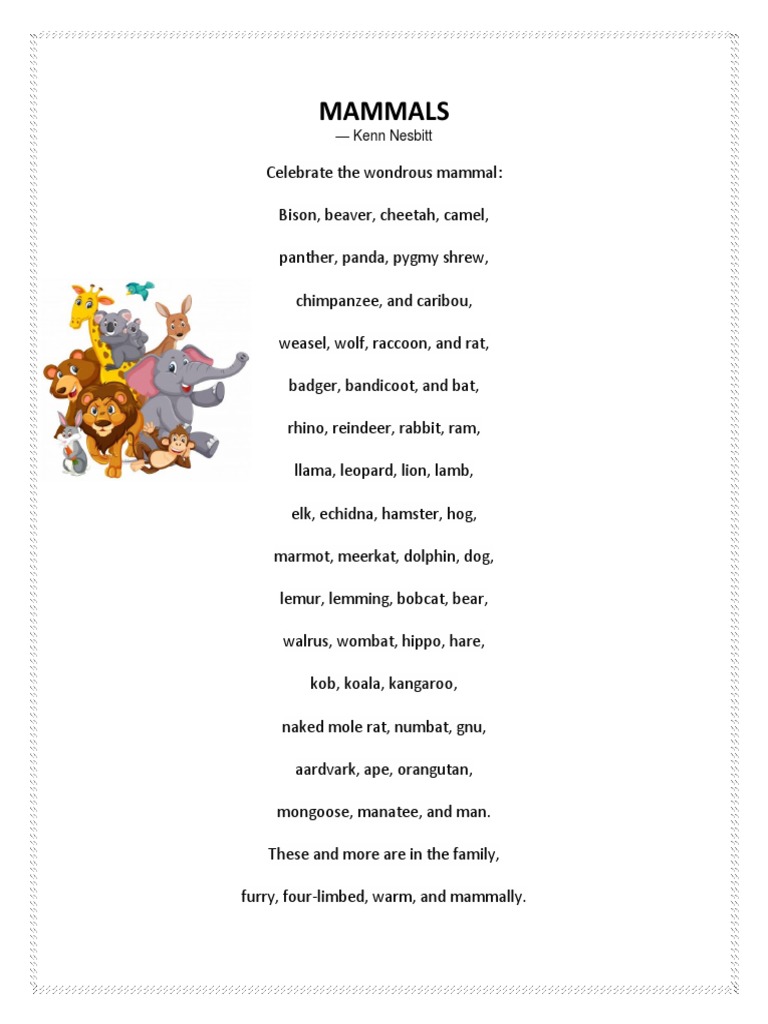 POEMS For Grade 5 | PDF | Animal Diseases | Wellness