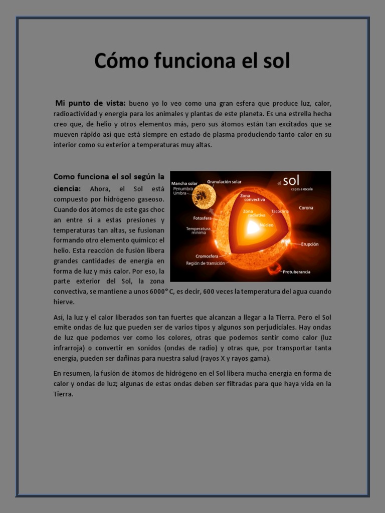 Cómo Funciona El Sol | PDF