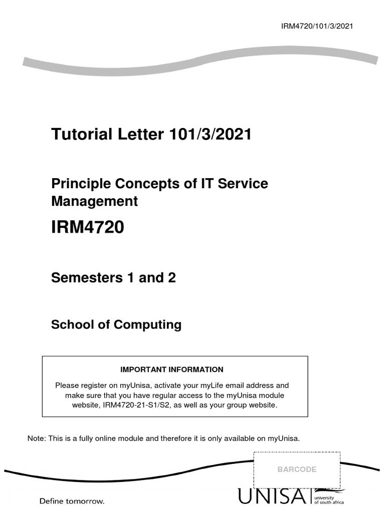 TUTORIAL LETTER 2 - 101 - 2021 - 3 - B | PDF | Libraries | Life Cycle ...