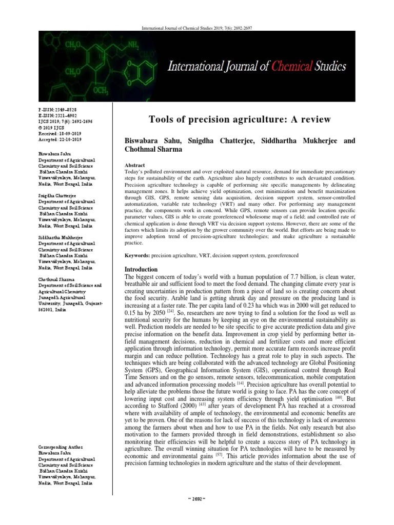 Tools Of Precision Agriculture Pdf Geographic Information System