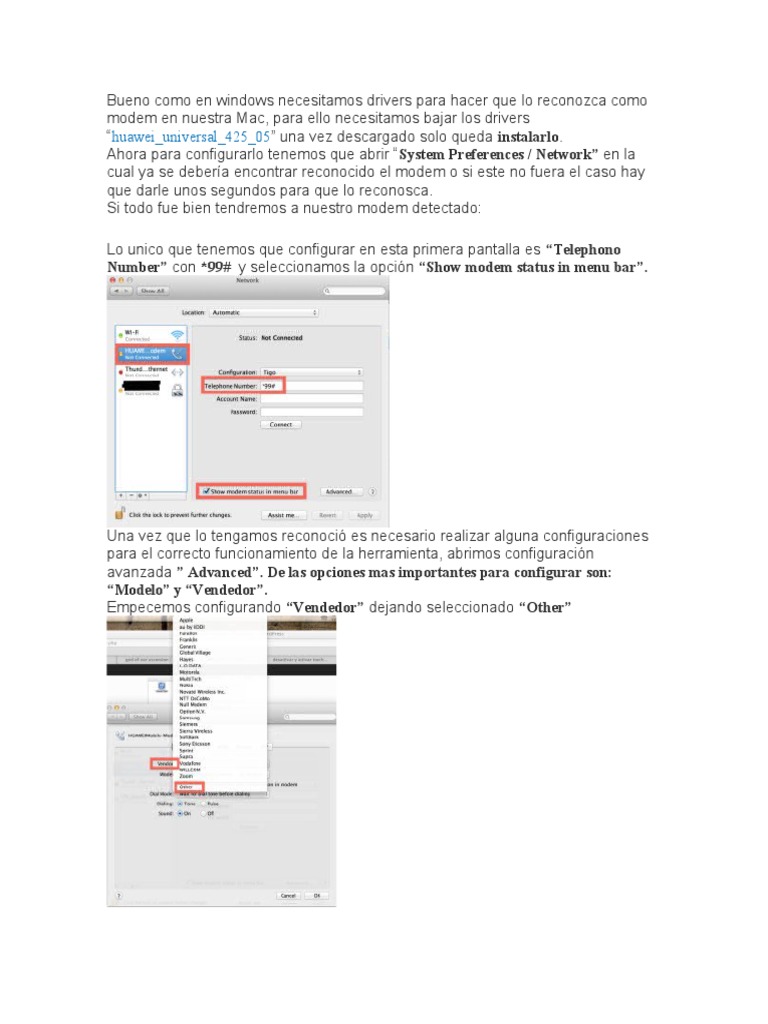 Configurar Modem Huawei en Mac | PDF | Informática