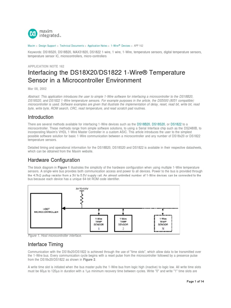 Interfacing The DS18X20/DS1822 1-Wire® Temperature Sensor in A ...