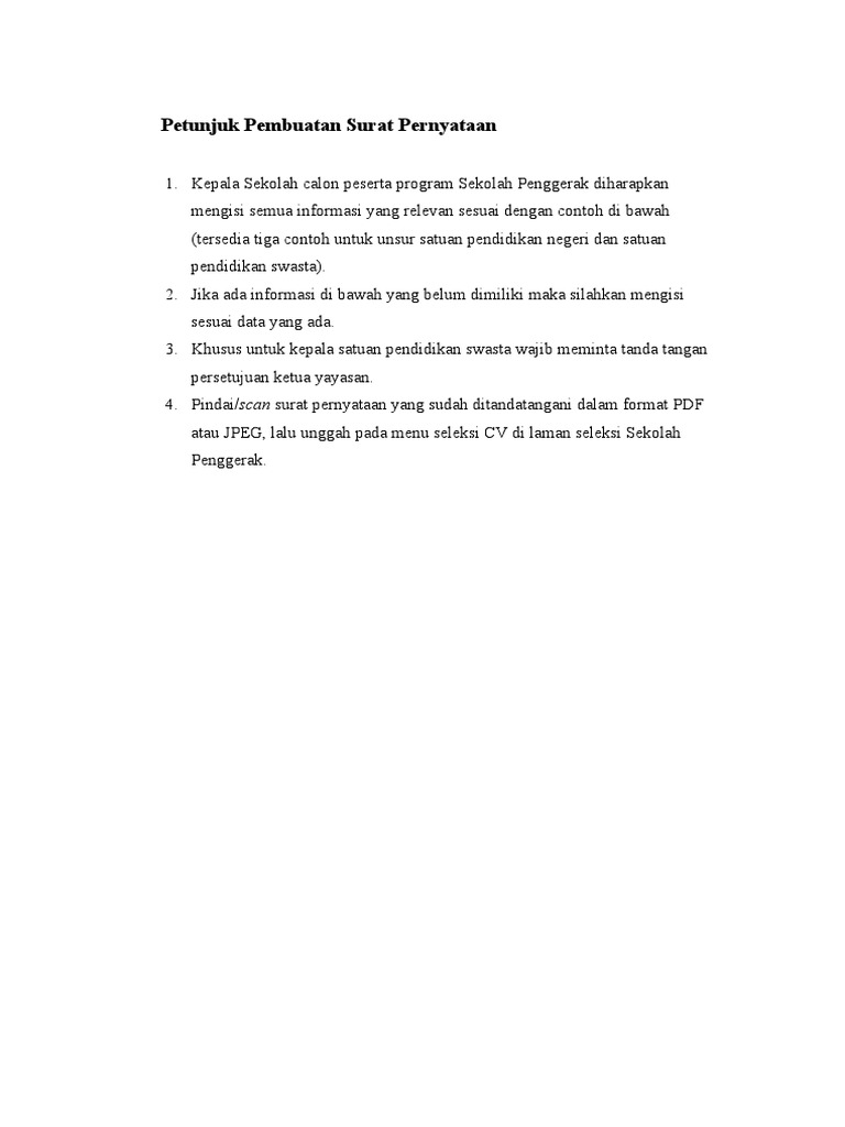 Surat Pernyataan Calon PSP | PDF | Karier & Perkembangan