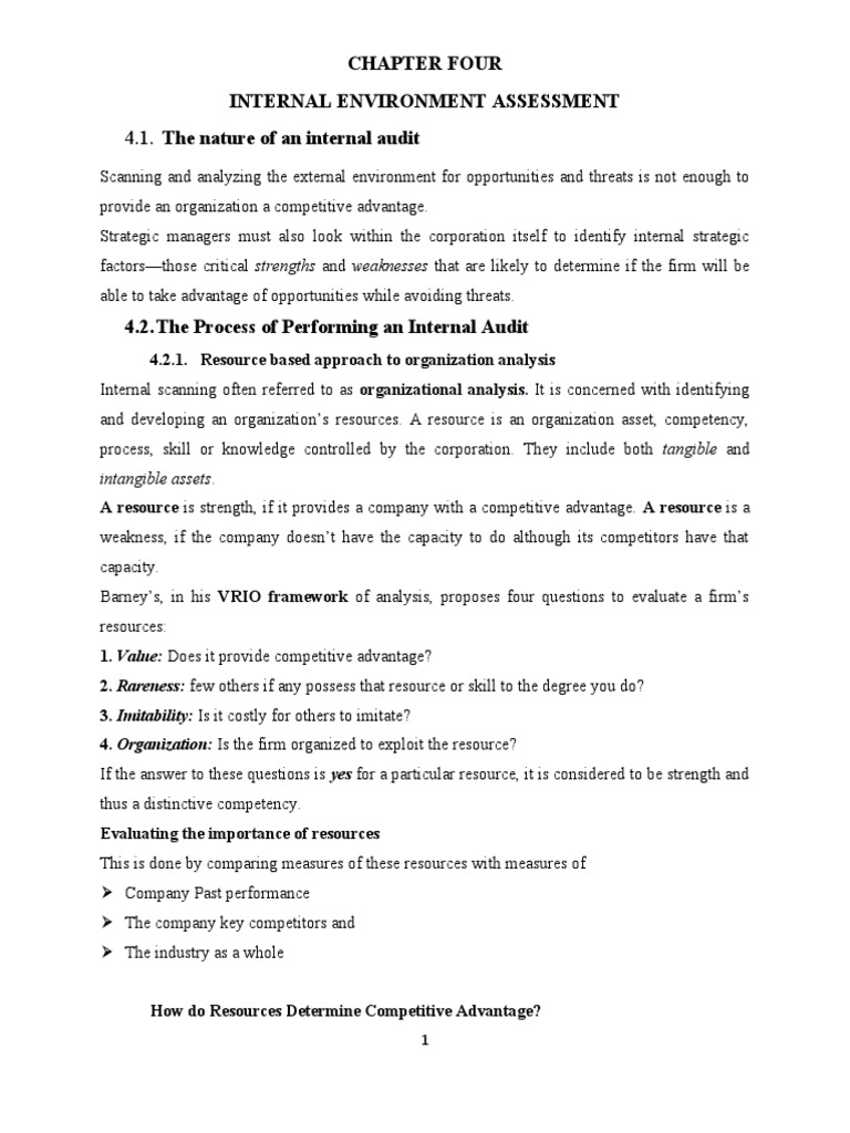 4.1. The Nature of An Internal Audit: Chapter Four Internal Environment ...