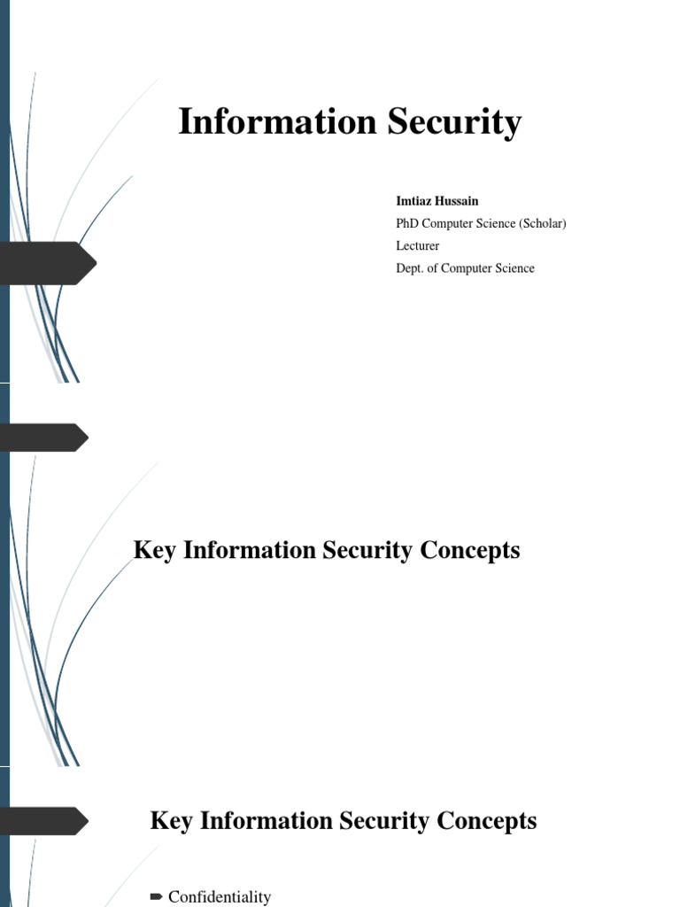 Lec 03 Key Security Concepts Pdf Information Security Authentication
