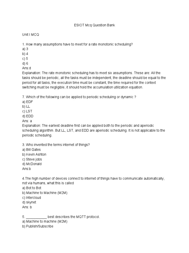 An Extensive Collection of Multiple Choice Questions Covering Key ...