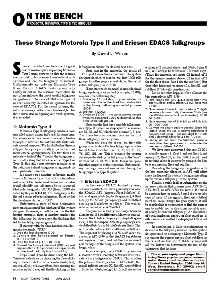 MT-EDACS RAdio Types-0605 | PDF | Telecommunications Engineering ...