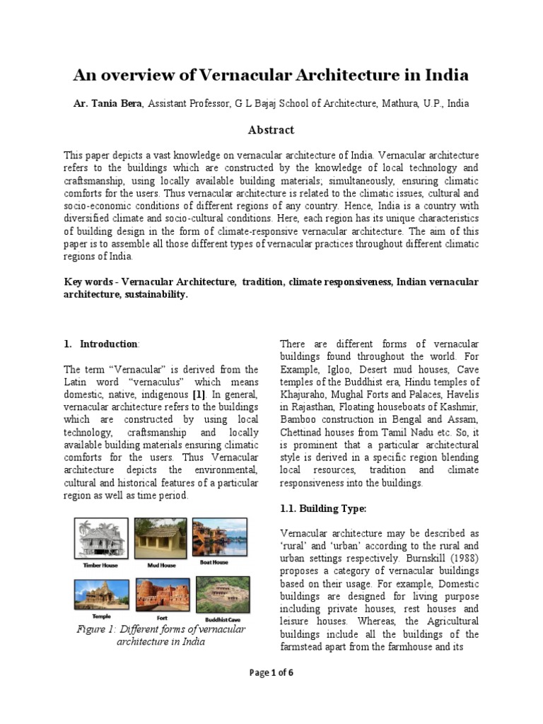 An Overview of Vernacular Architecture I | PDF | Brick | Building
