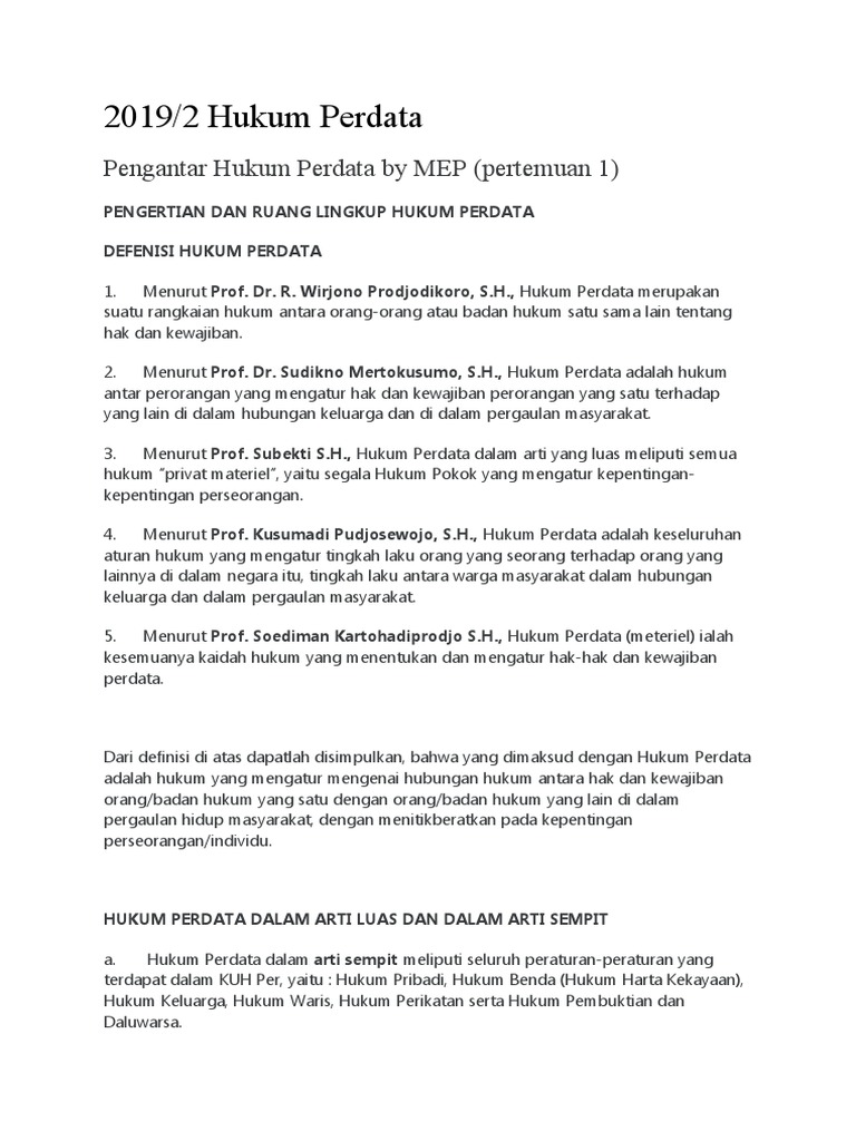 Materi Hukum Perdata | PDF