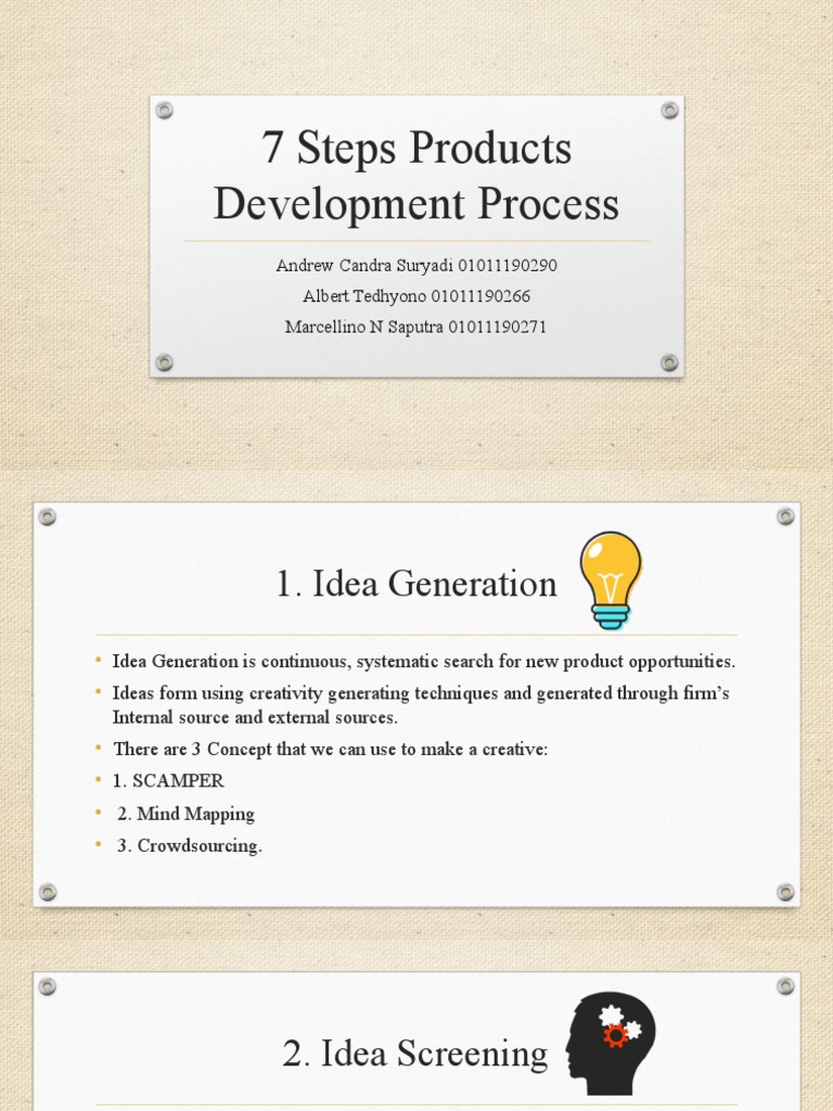7 Steps Products Development Process (MANAJEMEN OPERASIONAL) | PDF ...