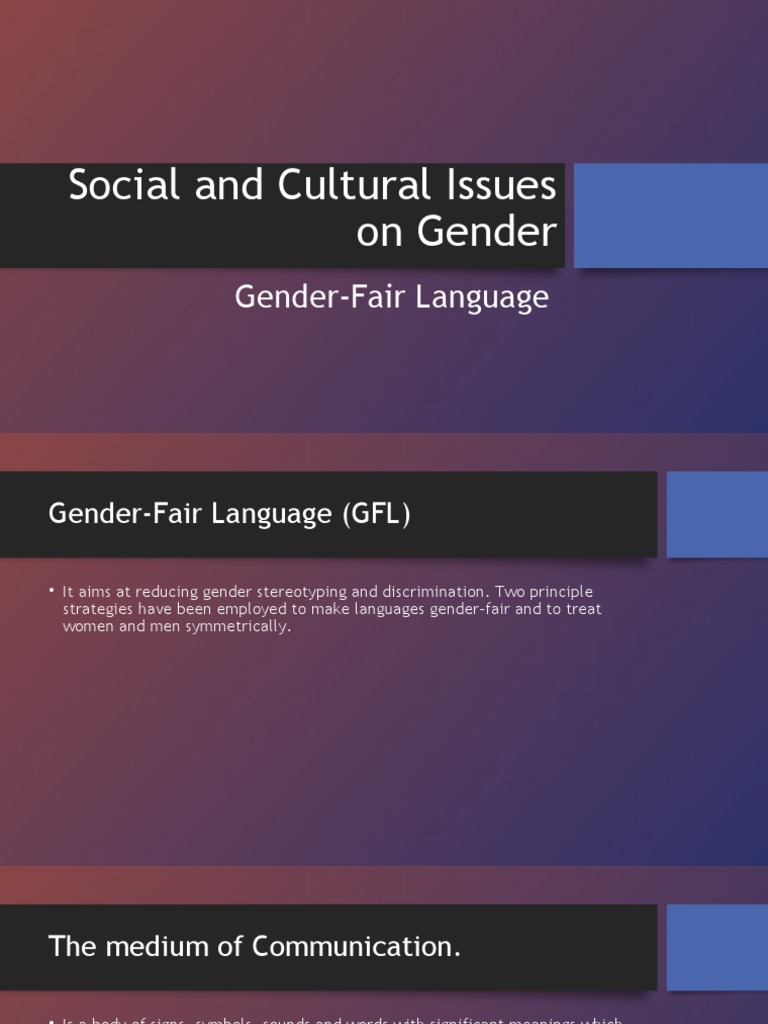 Social and Cultural Issues On Gender | PDF | Gender | Gender Studies