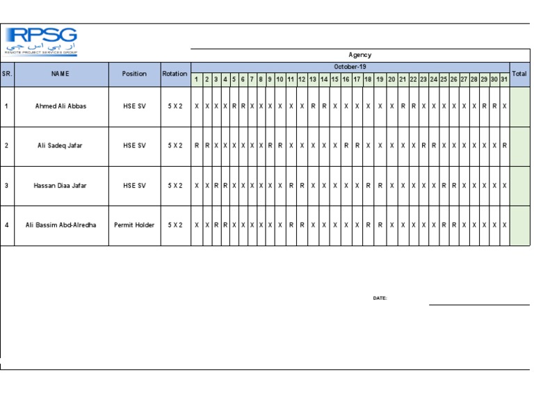 October 2023 HSE Timesheet Summary | PDF