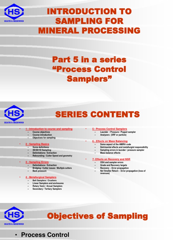 Introduction To Sampling For Mineral Processing Part 5 in A Series ...