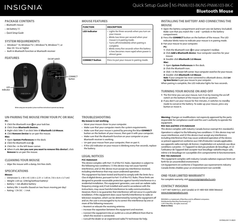 Insignia Bluetooth Mouse | Download Free PDF | Information And ...