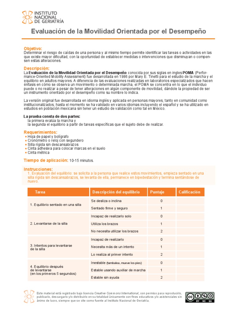 Prueba de Tinetti POMA | PDF | Naturaleza