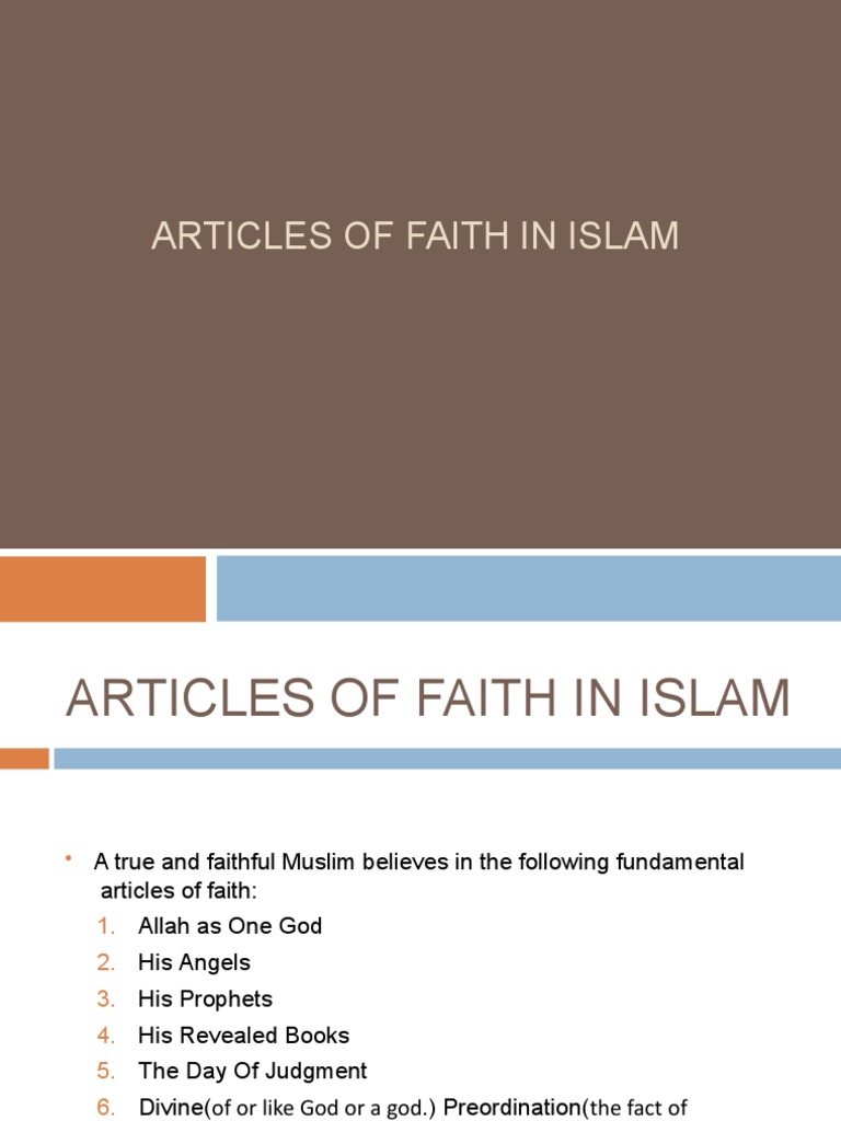 In Islam Articles of Faith | PDF | Prophets And Messengers In Islam ...