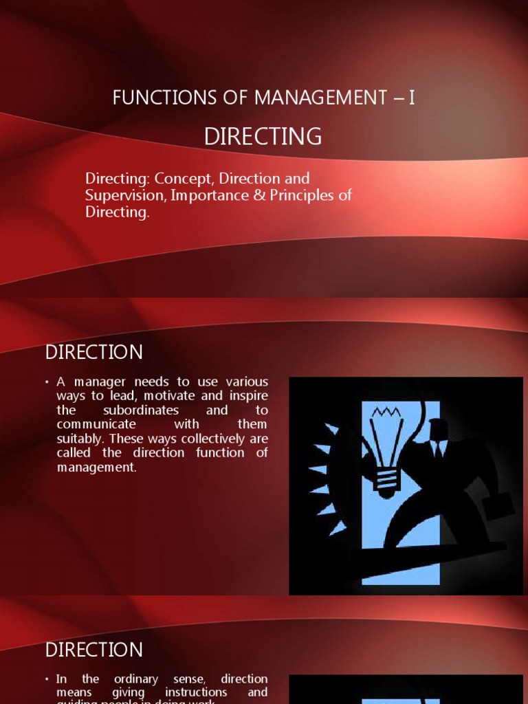 Functions of Management - I: Directing | PDF | Leadership | Hierarchy