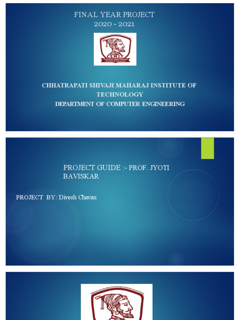 Final Year Project 2020 - 2021: Chhatrapati Shivaji Maharaj Institute ...