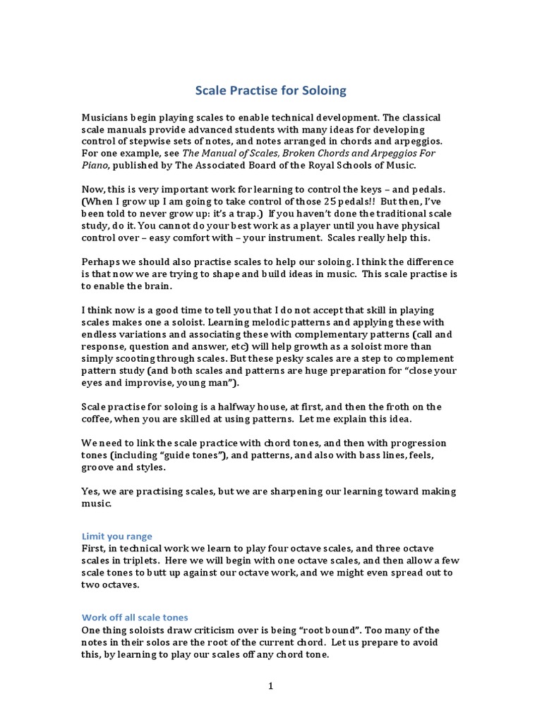 Scale Practise For Soloing | PDF | Scale (Music) | Chord (Music)