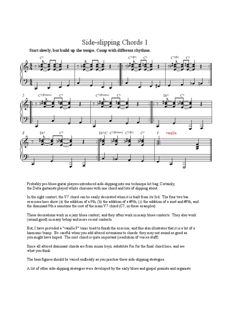 Side-Slipping Chords 1 | PDF | Chord (Music) | Musical Forms