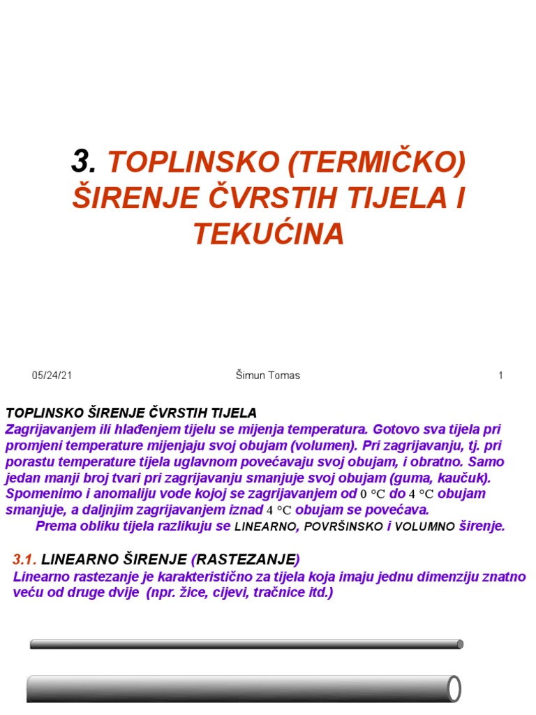 TOPLINSKO SIRENJE, 3.1. Linearno Sirenje | PDF