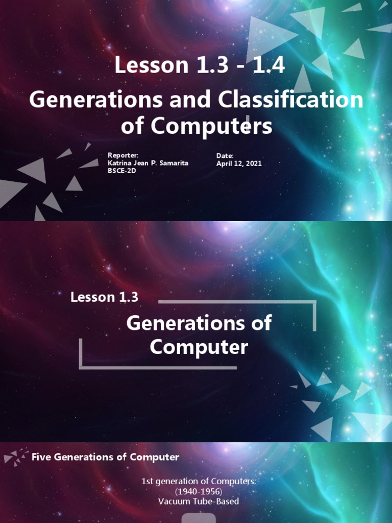 1 3 1 4 Generations And Classifications Of Computer Pdf Microcomputers Personal Computers