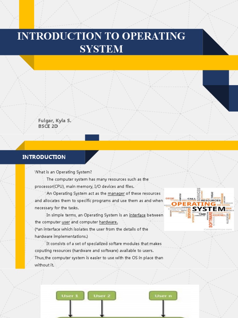 Introduction To Operating System: Fulgar, Kyla S. Bsce 2D | PDF | Operating System | Booting