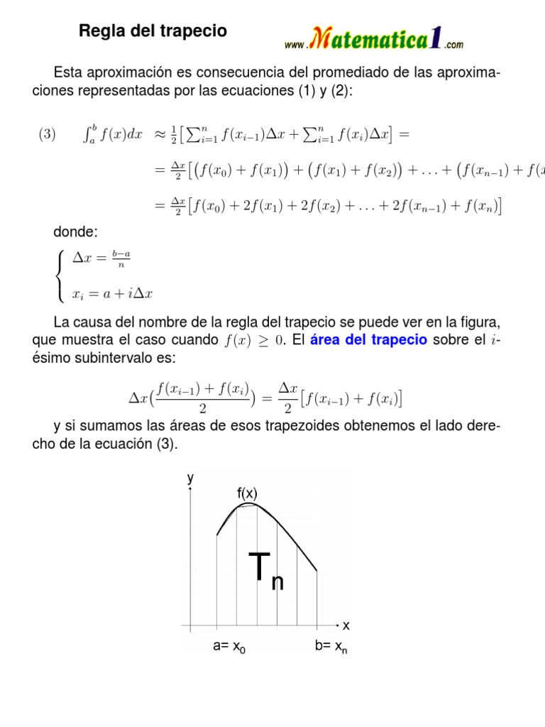 Regla Del Trapecio 2 | PDF | Integral | Lógica matemática