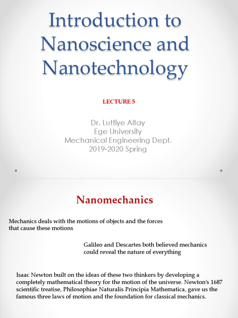 Introduction To Nanoscience and Nanotechnology | PDF | Force | Mechanics