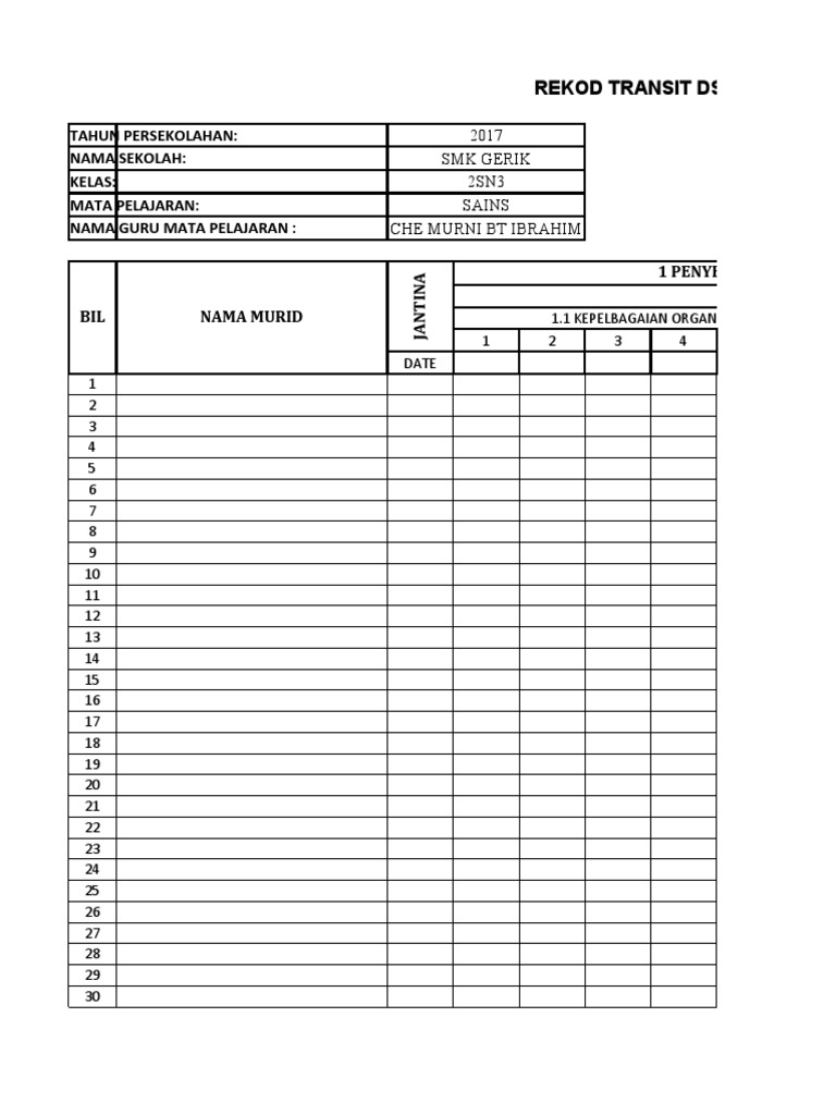 Rekod Transit DSKP f2 | PDF