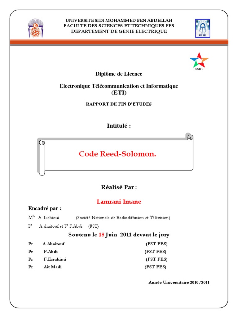 Codage Reed-Solomon en Télécommunication | PDF | Détection et ...