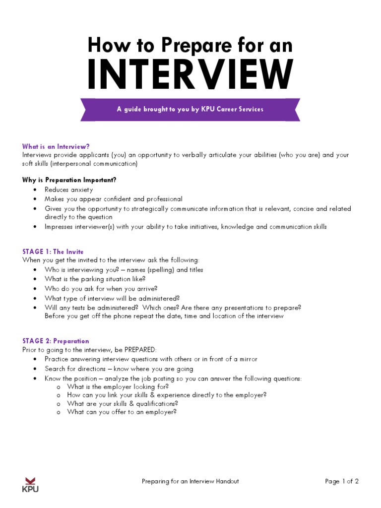 (INTERVIEW 1) Interview Basics | PDF | Interview | Question