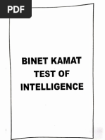 Binet Kamat Test of Intelligence (BKT) : Sruthiraj M K Assistant ...