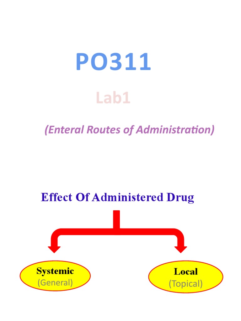 Enteral Routes of Administration | PDF