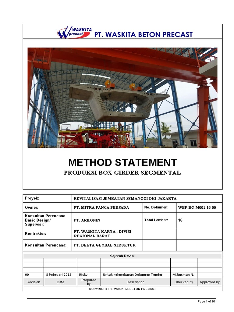 Method Statement Box Girder Semanggi | PDF