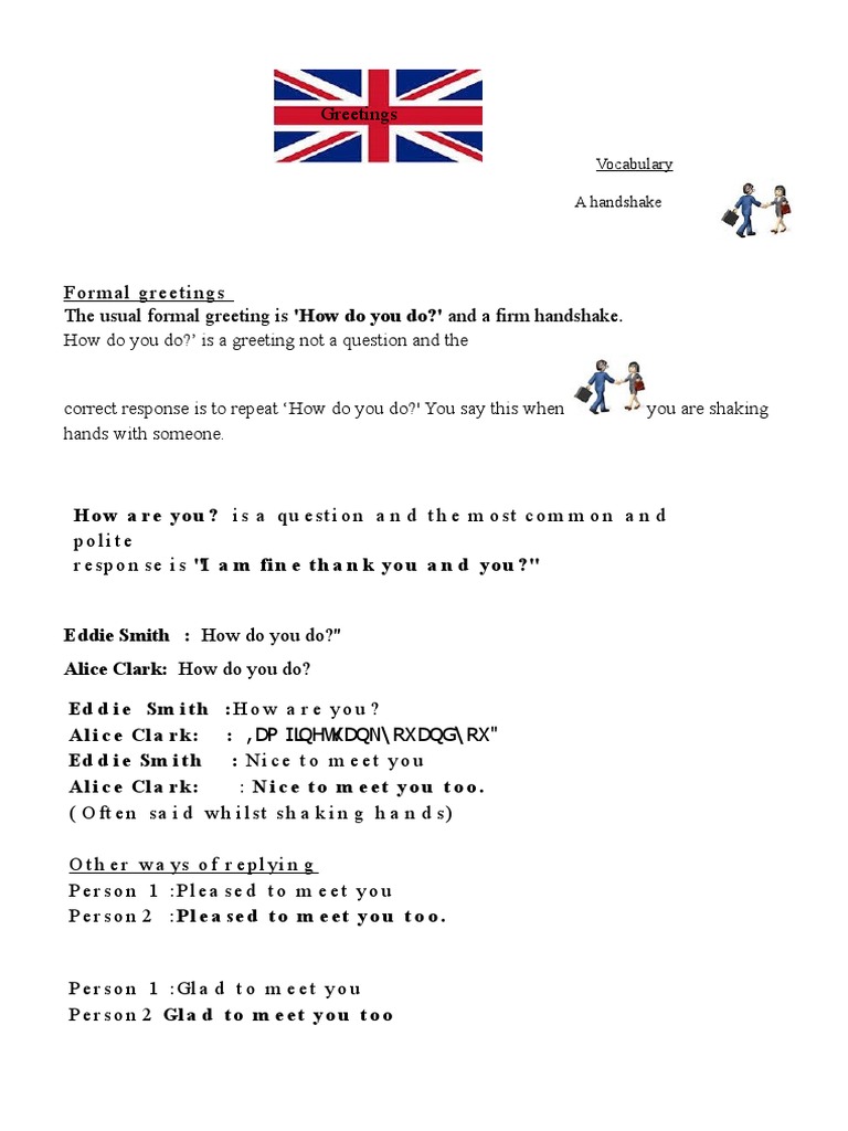 Formal Greetings Conversation Topics Dialogs 101477 | PDF