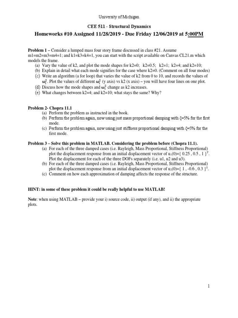 Homework 10 - CEE 511 - F19 | PDF